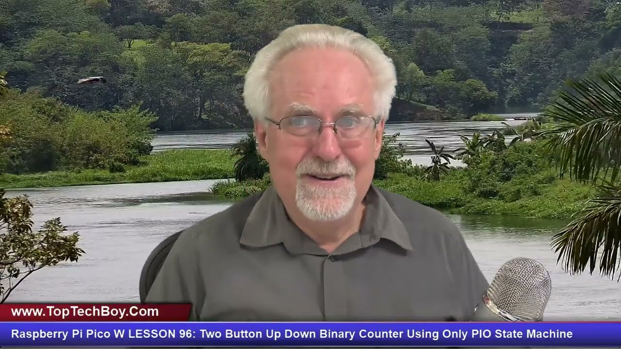 Raspberry Pi Pico W Lesson 96 Two Button Up Down Binary Counter Using Only Pio State Machine